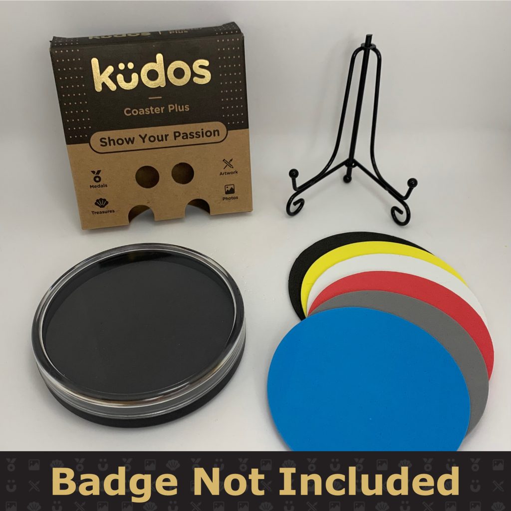 Kudos | Badge Display Case with Stand | Police & Fire Badge Holder